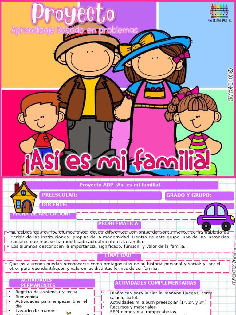 1 ¡Asi Es Mi Familia! Proyecto Abp (1) | PDF | Comunidad | Educación de ...
