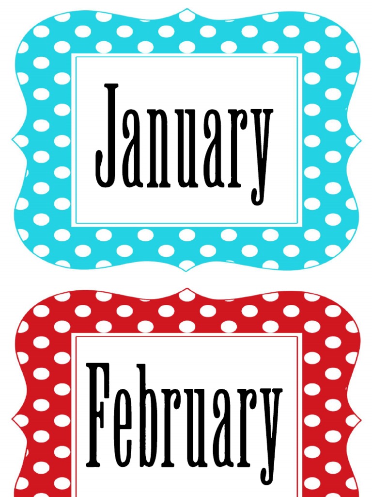 Multi Polka Dot Months | PDF | Language Arts & Discipline | Home & Garden