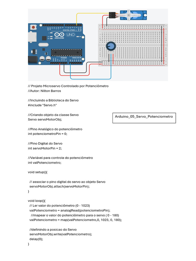 2 - Arduino 05 Servo Potenciometro | PDF