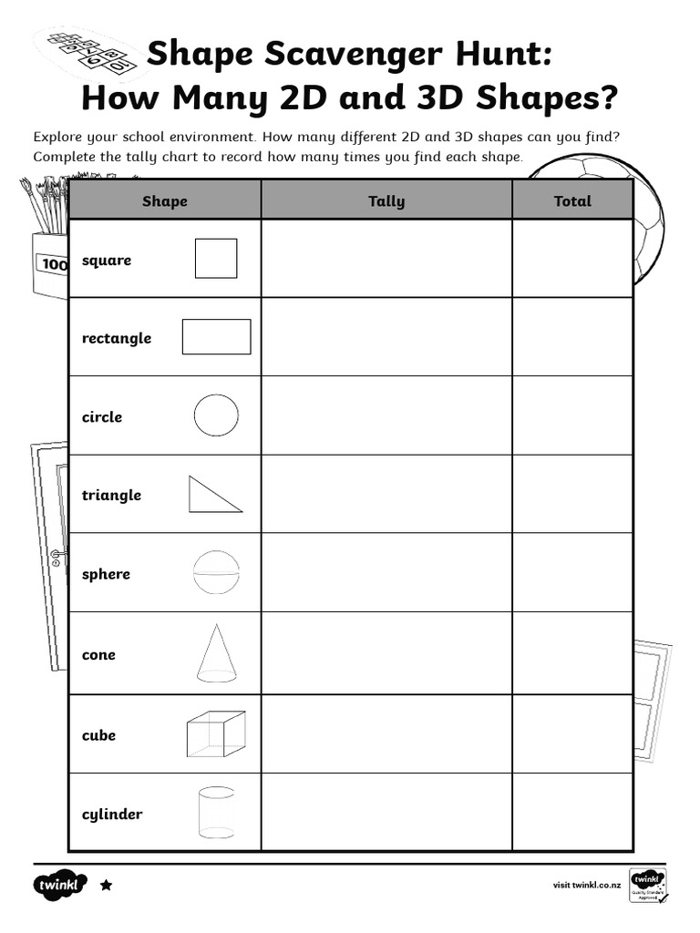 Shape Scavenger Hunt Activity Sheet | PDF