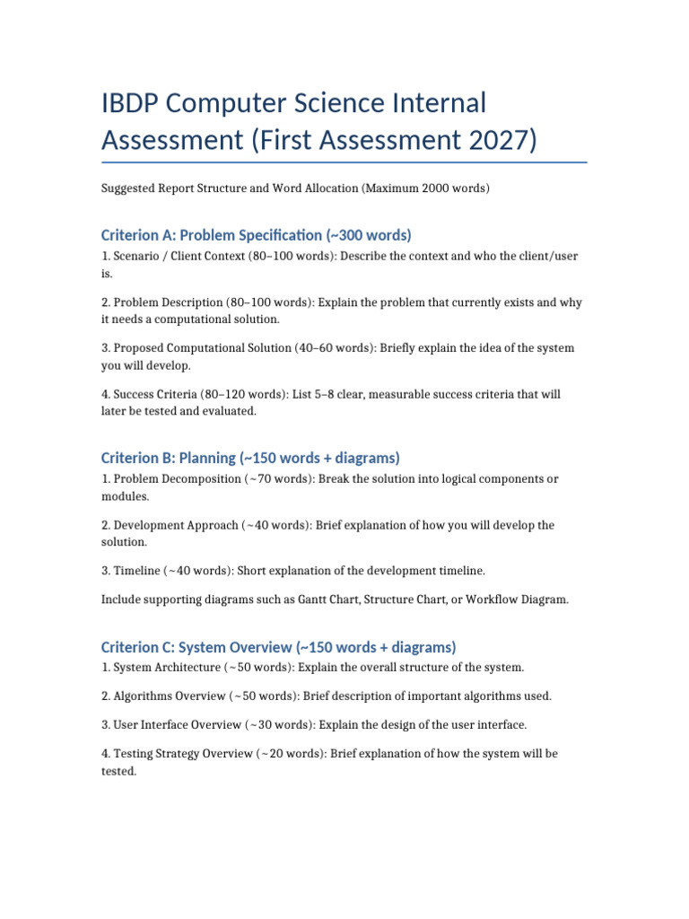 IBDP CS IA 2027 Structure Template | PDF | Interface (Computing ...