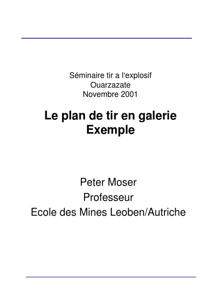 Le Plan de Tir en Galerie - Exemple | PDF