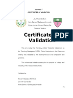 Certificate of Instrument Validation | PDF | Self-Improvement