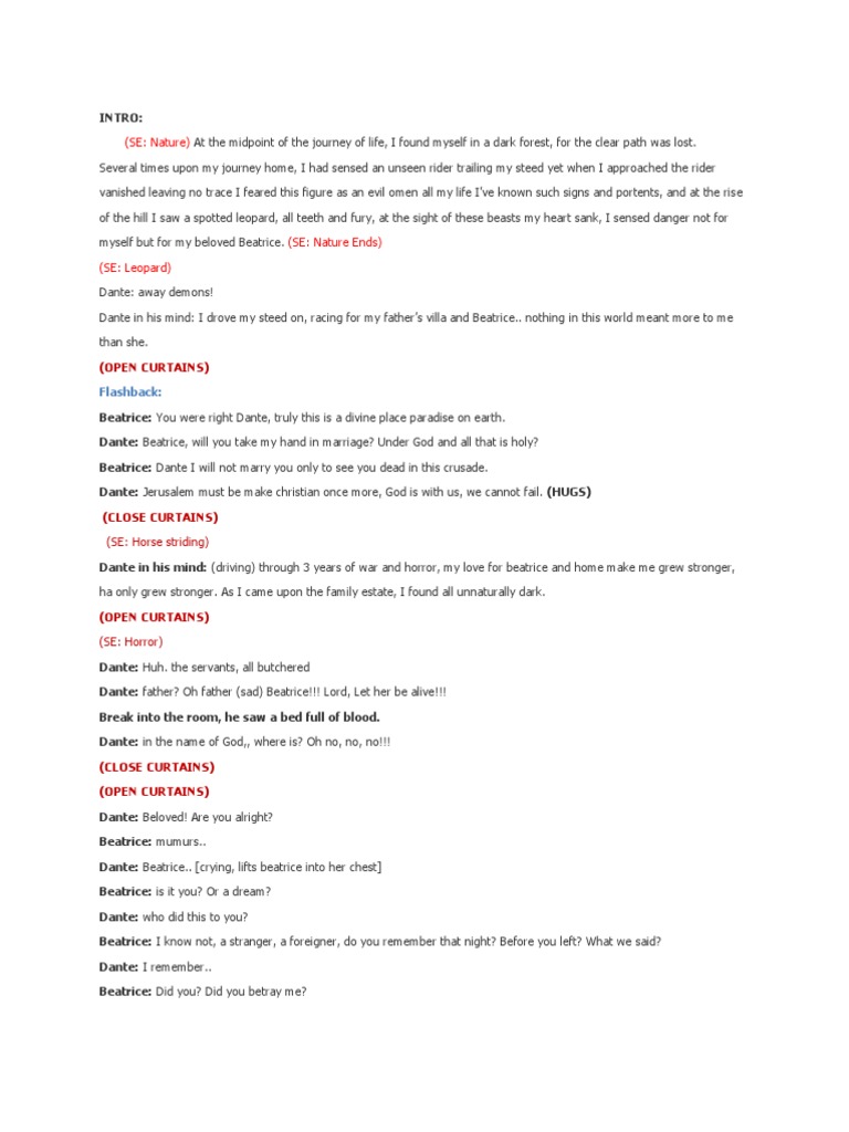 Dante - S Inferno Final Script | PDF | Inferno (Dante) | Hell