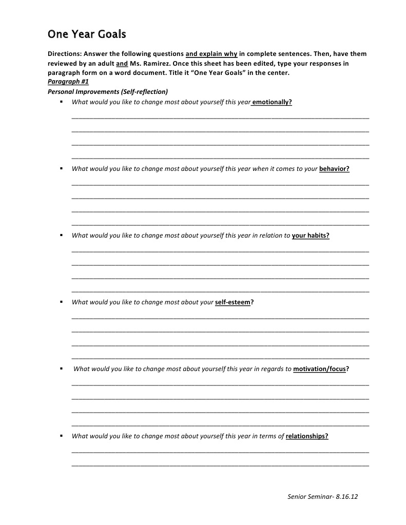 One Year Goals Packet | Download Free PDF | Business