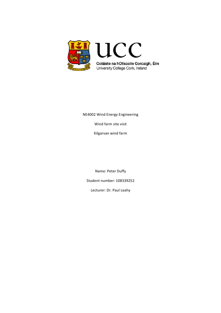 Kilgarvan Wind Farm Report | PDF | Wind Turbine | Wind Farm