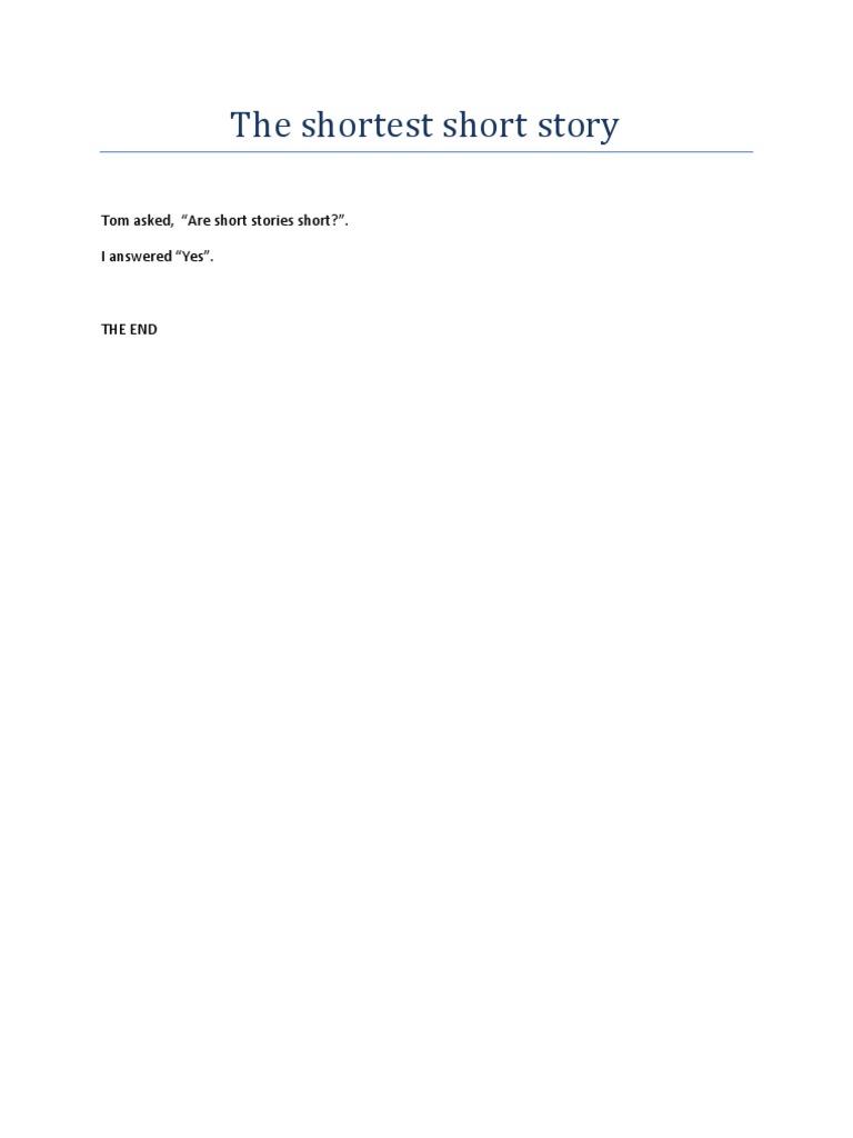 The Shortest Short Story | PDF