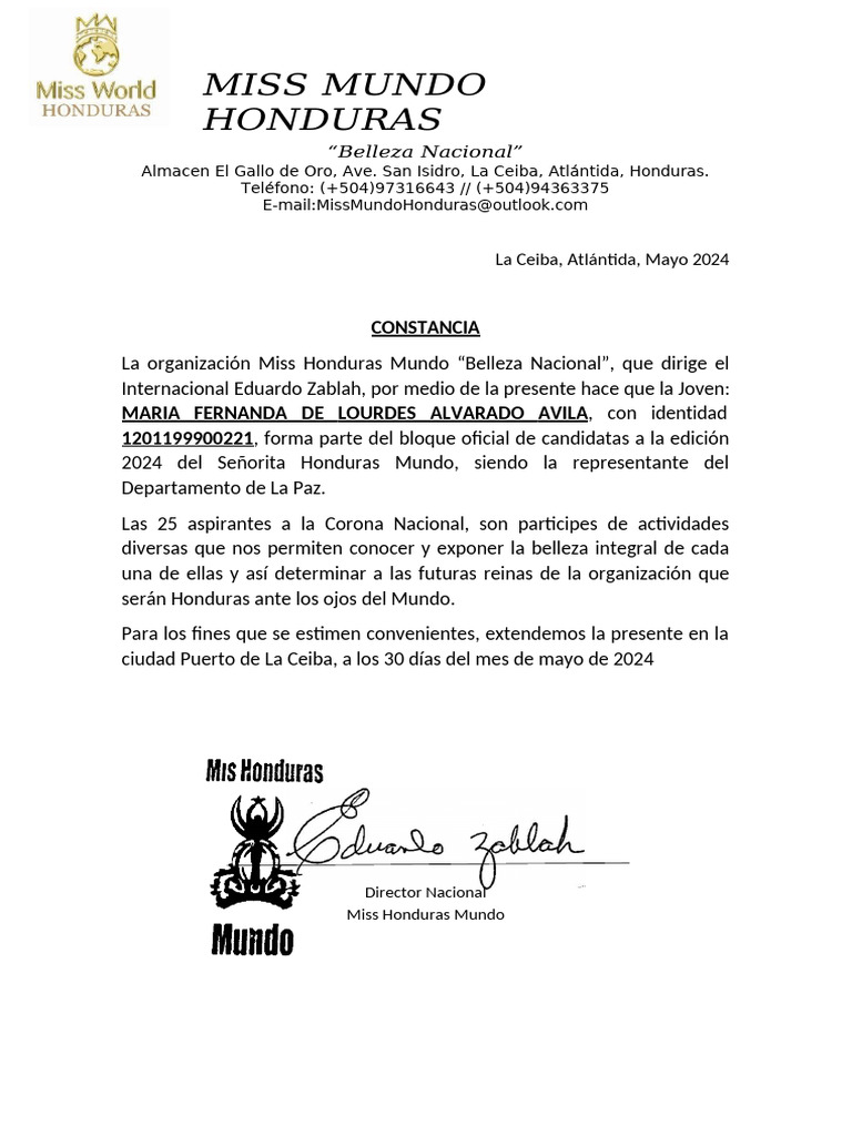 Constancia Fernanda Avila, La Paz | PDF