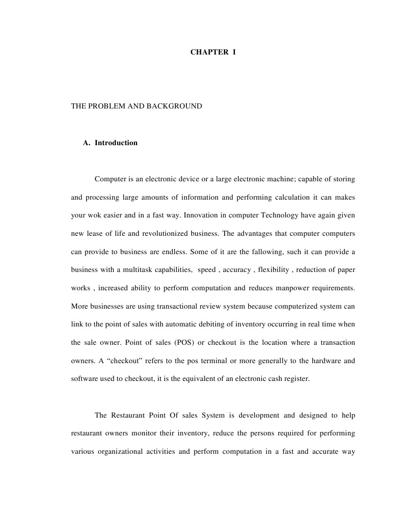 Background of The Study | PDF | Point Of Sale | Service Industries