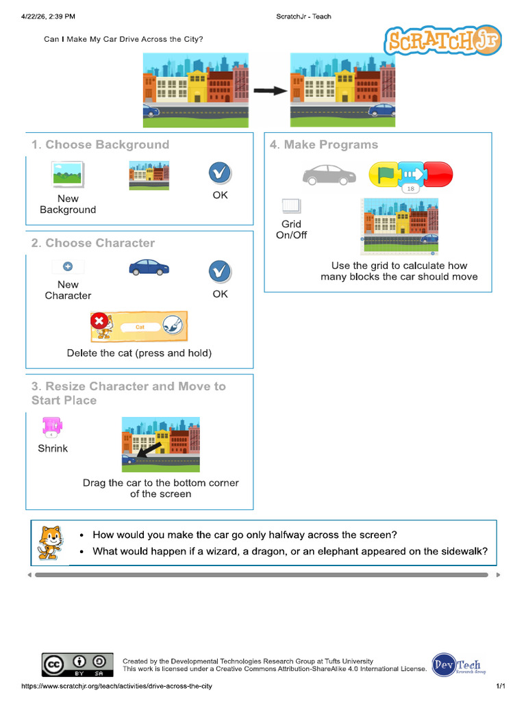 Scratch Jr Project 1 | PDF