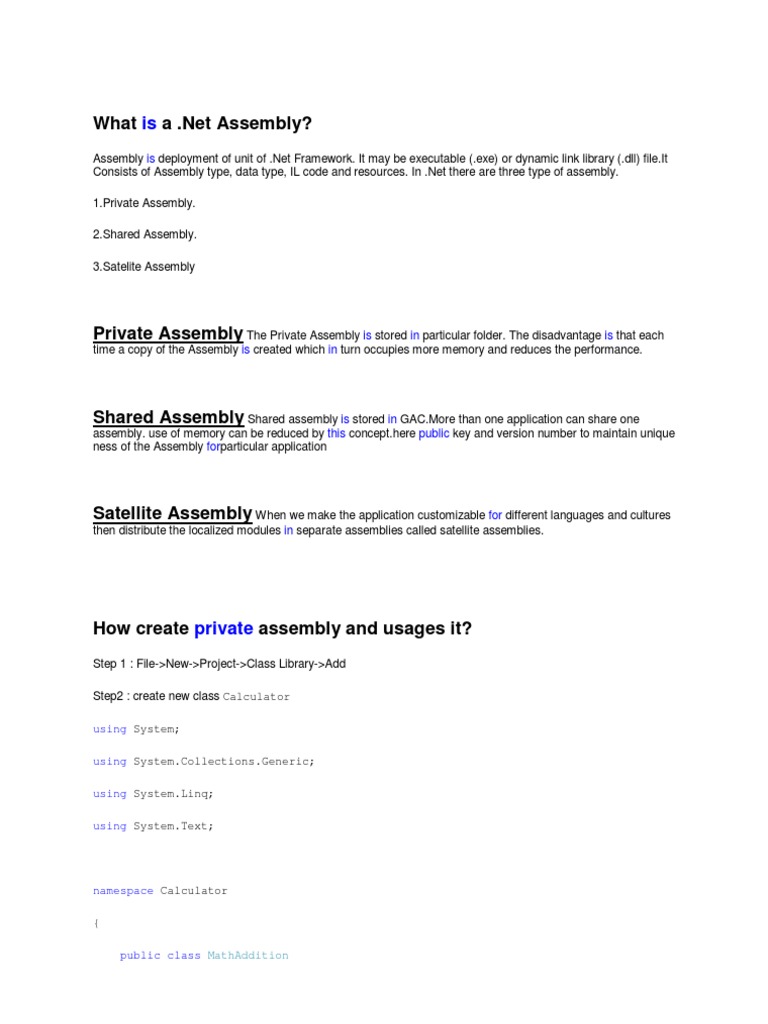 Exploring .NET Assemblies and Reflection: Understanding Assembly Types, Loading Assemblies, and ...