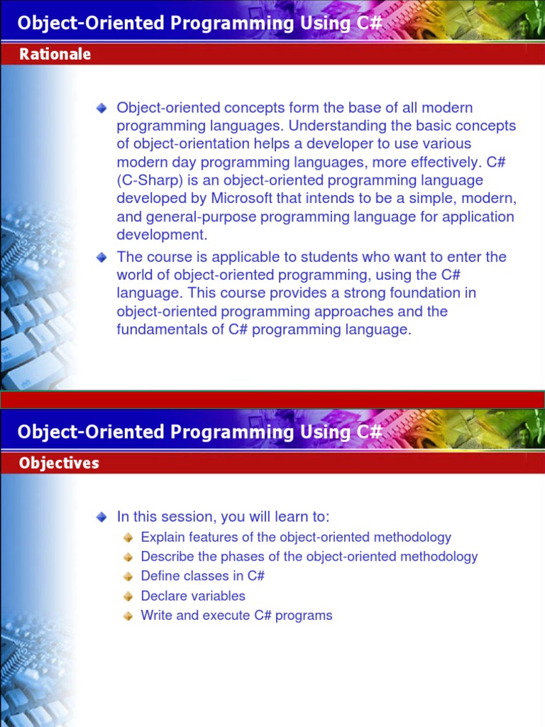 C# Session 01 | PDF | C Sharp (Programming Language) | C (Programming ...