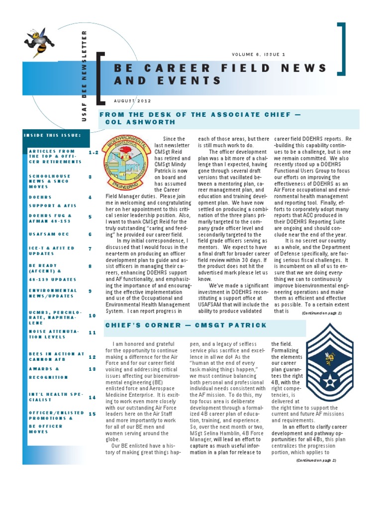 USAF BEE Newsletter - August 2012 | PDF | Perchlorate | Science