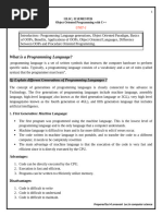 Overview of Programming Language Generations | PDF | Assembly Language ...