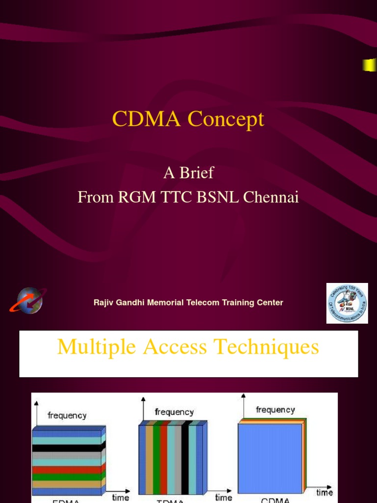 CDMA Concept: A Brief From RGM TTC BSNL Chennai | PDF | Code Division Multiple Access | Channel ...