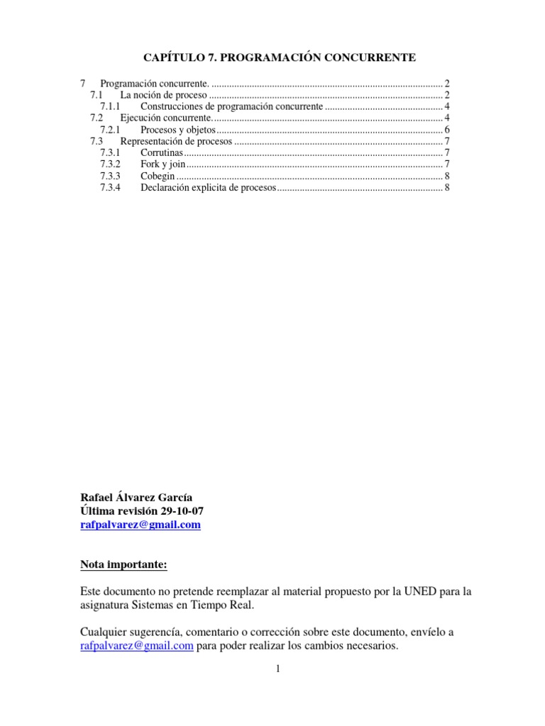 Capitulo 7. Programacion Concurrente | PDF | Programa de computadora | Programación