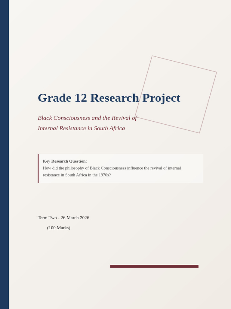 Grade 12 Research Project | PDF | Apartheid