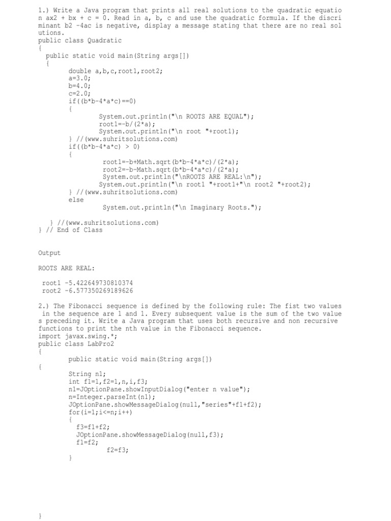 Basic Java Programs | PDF | Computer File | Java (Programming Language)