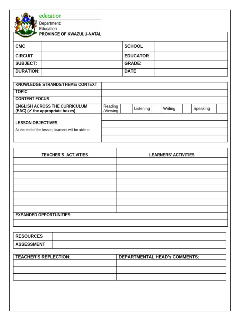 GET Lesson Plan Template-1 | PDF