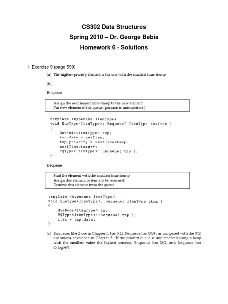 Solutions for CS302 Homework 6 | PDF