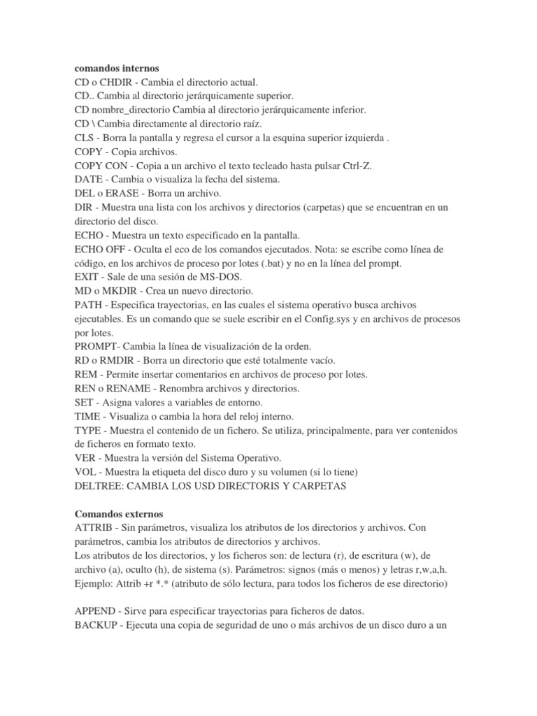 Comandos Internos | PDF