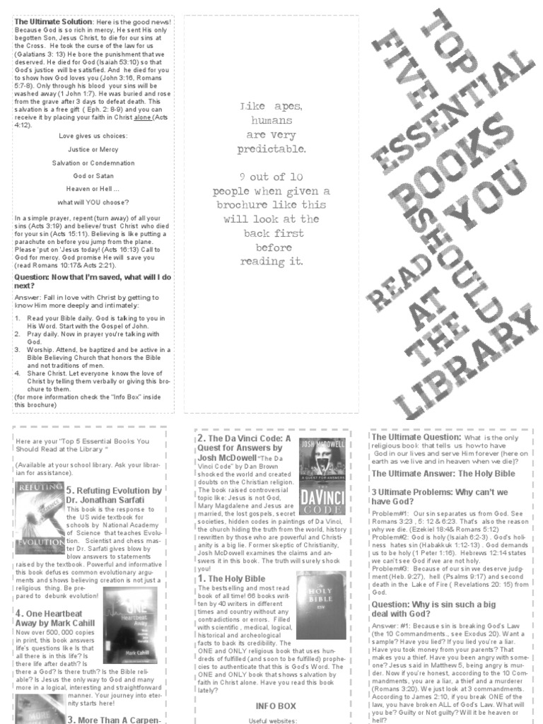Top 5 Essential Books You Should Read at The Library | PDF | The Gospel ...