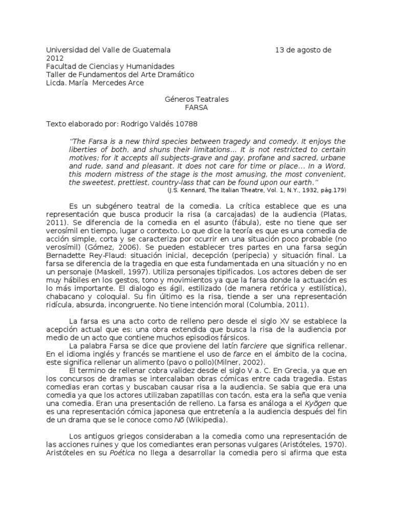 La Farsa | Comedia | Teatro