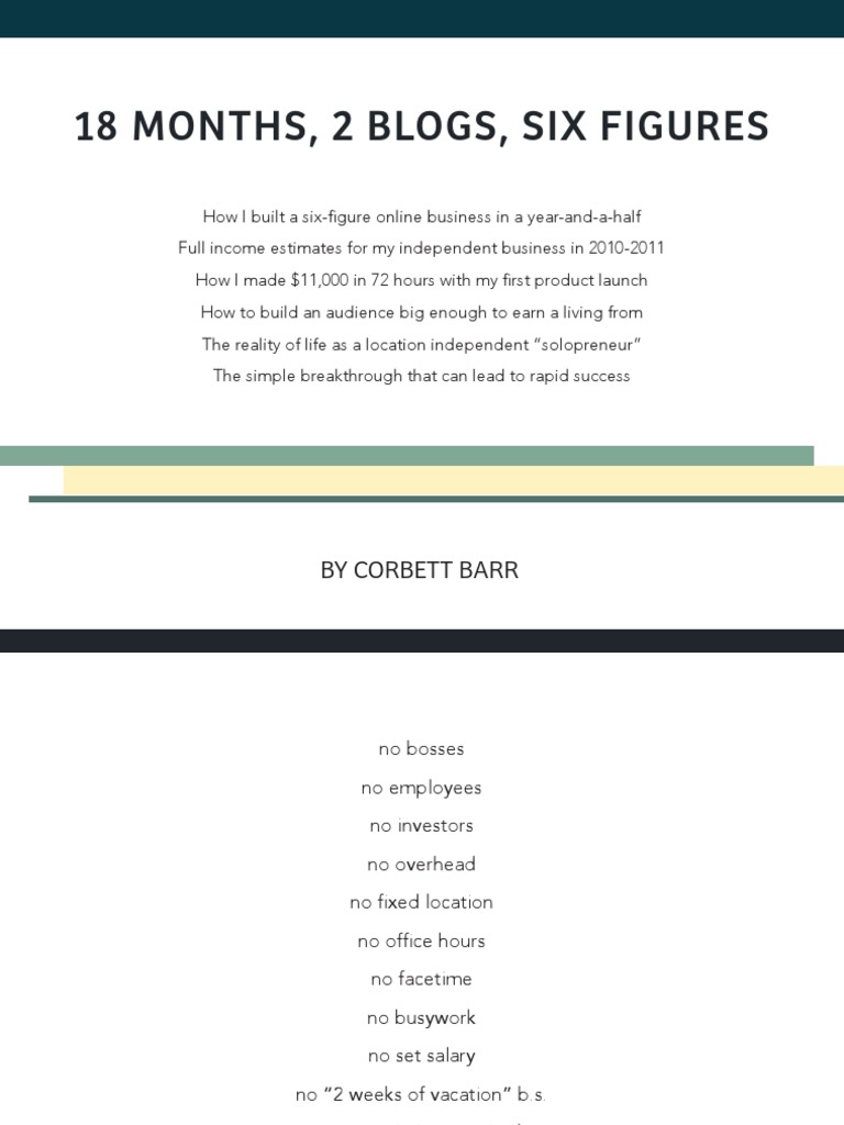 18 Months 2 Blogs Six Figures | PDF