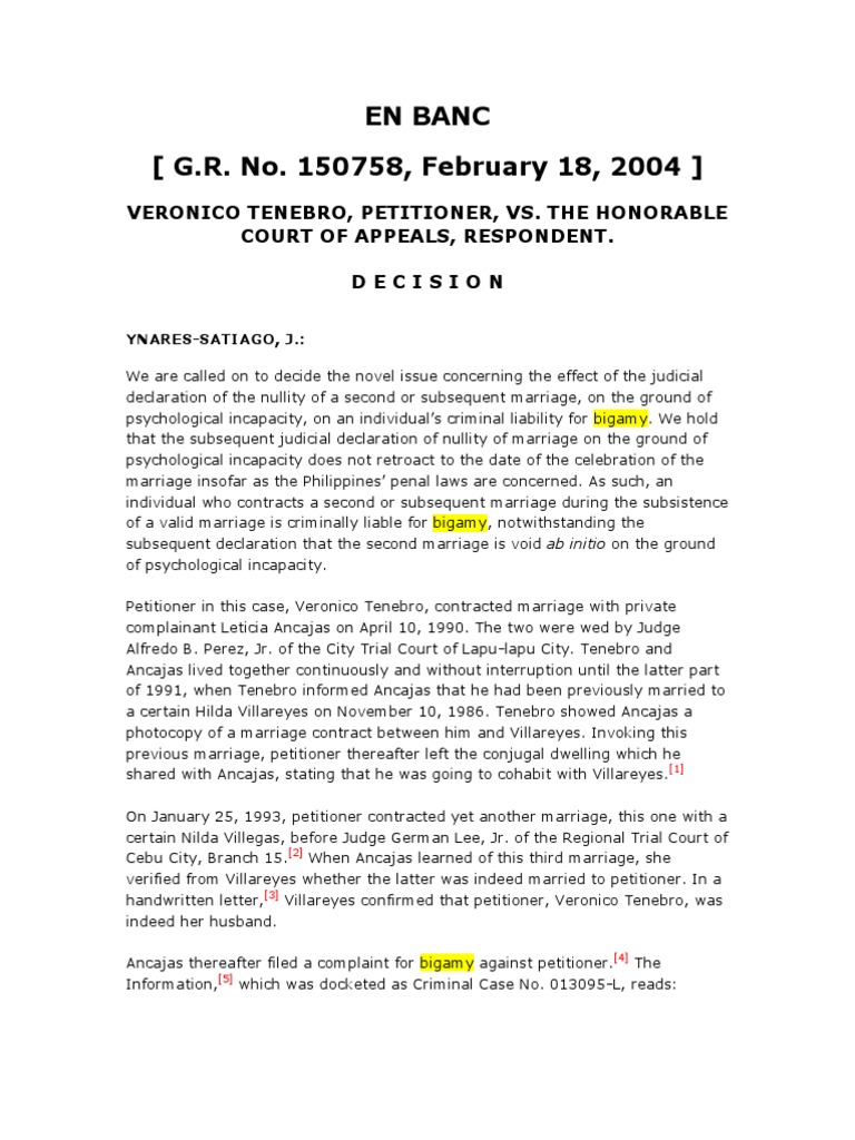 Bigamy Cases | PDF | Marriage | Judgment (Law)