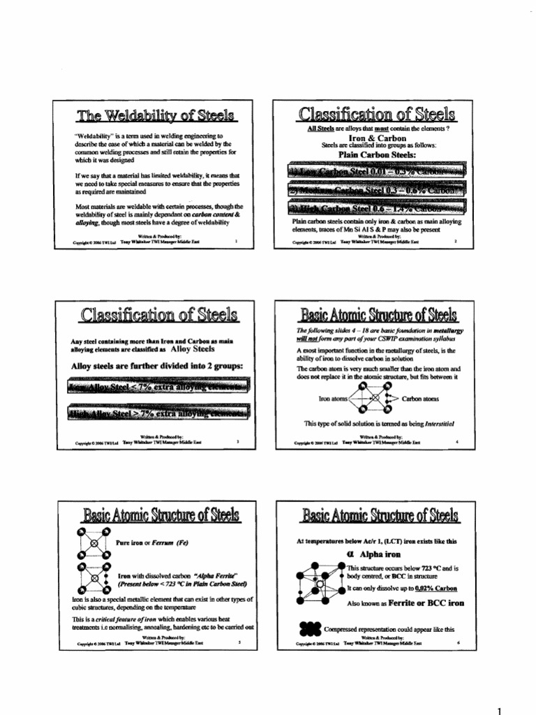 Weldability, Classification of Steel | PDF | Steel | Welding