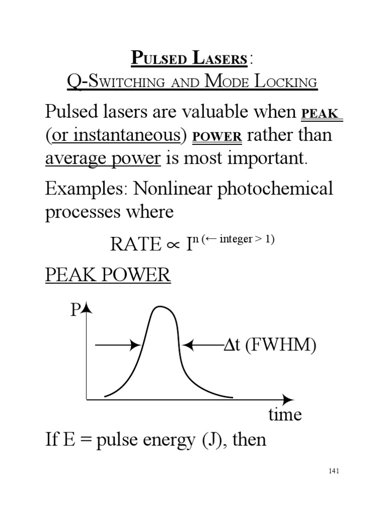 Q Switching and Mode Locking | PDF | Laser | Quantum Electronics