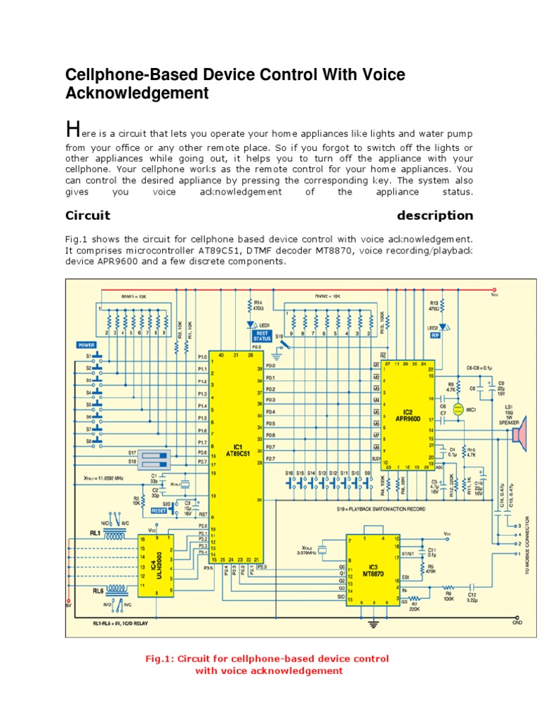 Cellphone-Based Device Control With Voice Acknowledgement | PDF | Electronic Circuits ...