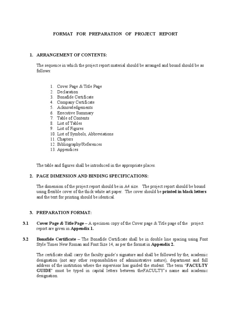 MBA Project Format | PDF | Times New Roman | Typefaces