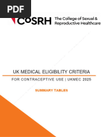 UKMEC Contraception Summary Table | PDF | Birth Control | Blood Pressure
