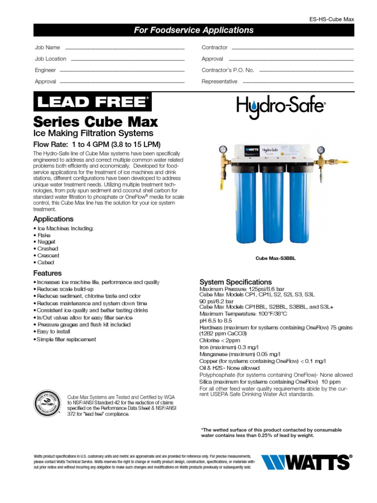 Hydro-Safe Cube Max | PDF | Water Purification | Water