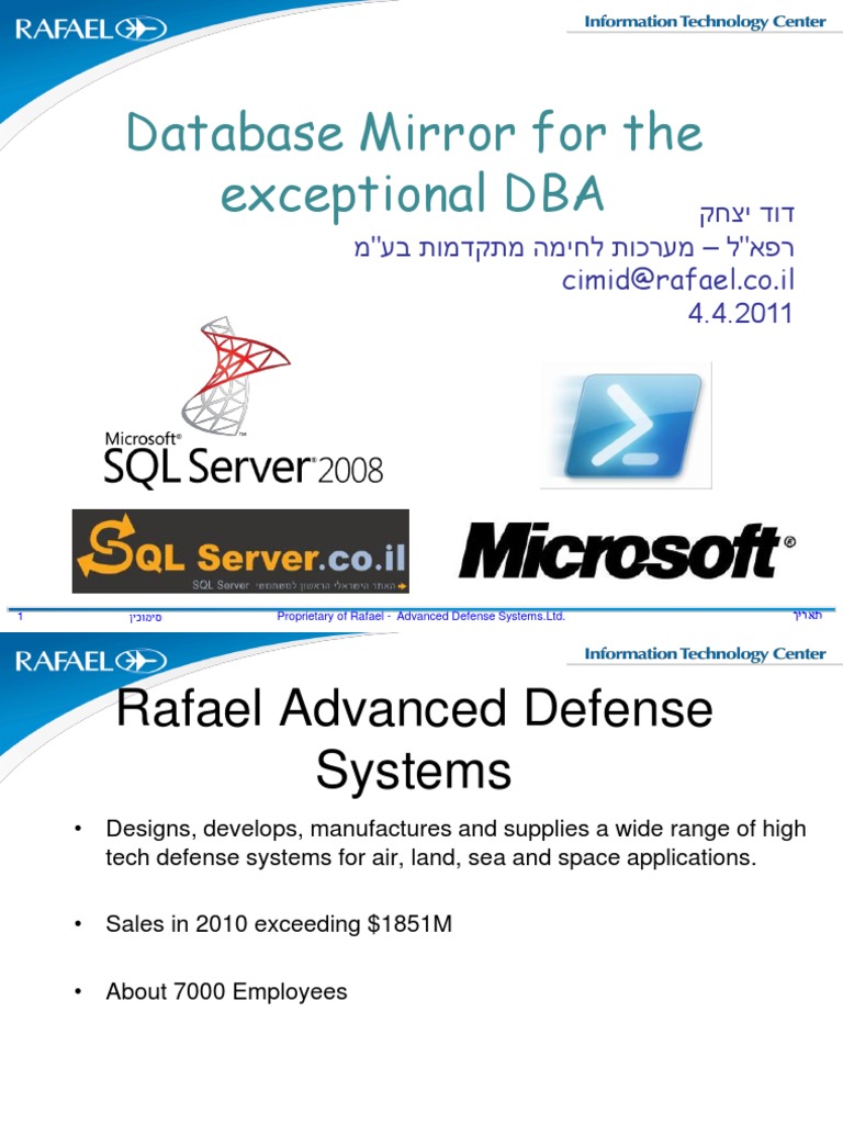 SQL Server Database Mirroring | PDF | Microsoft Sql Server | Database ...
