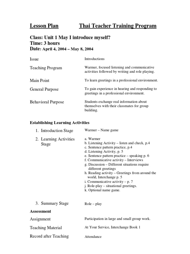 Tefl Lesson Plans | PDF | Foreign Language Studies