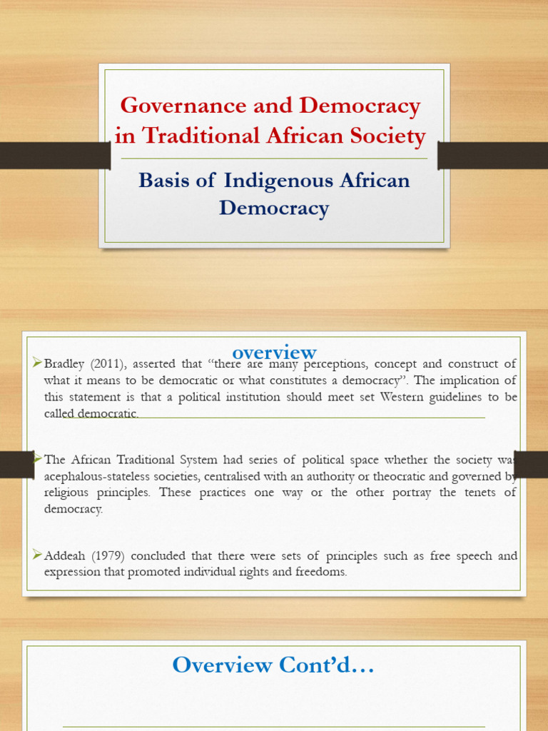 Basis of Indigenous African Democracy | PDF | Democracy | Political ...