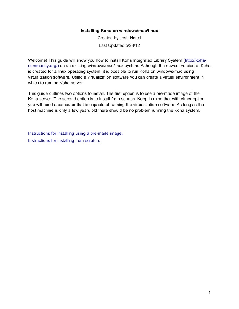 Koha Install Guide | PDF | Virtual Machine | Microsoft Windows