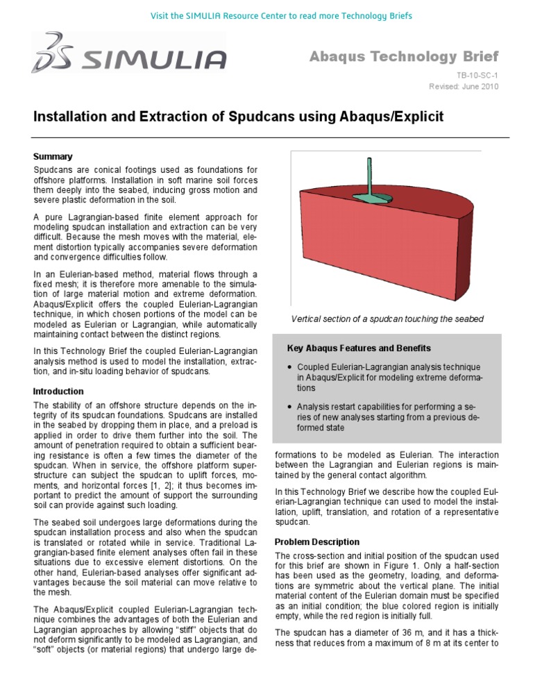 Abaqus Spudcan Installation Analysis | PDF | Continuum Mechanics ...