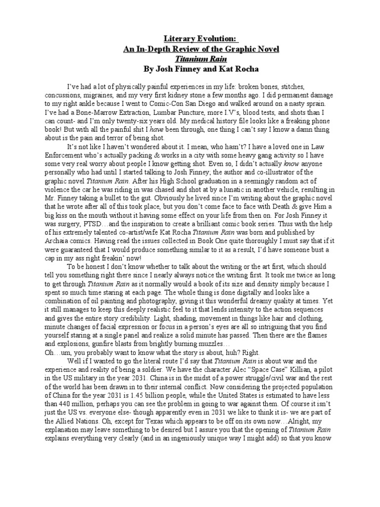 Titanim Rain Review Final Version | PDF | Prometheus | Circulatory System