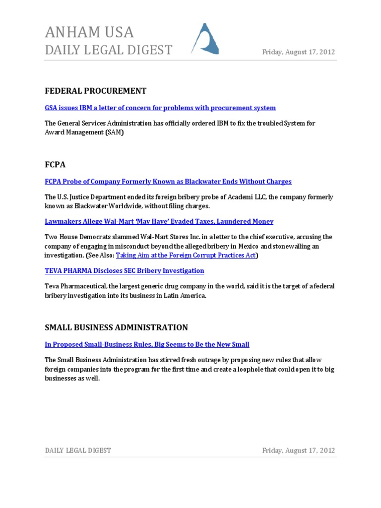 Legal Daily Digest (8.17.12) | PDF
