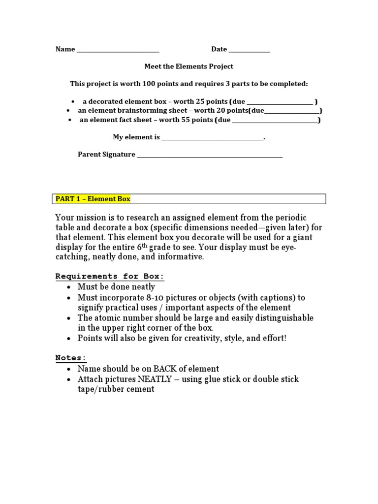 Periodic Table Project | PDF | Atoms | Chemical Elements