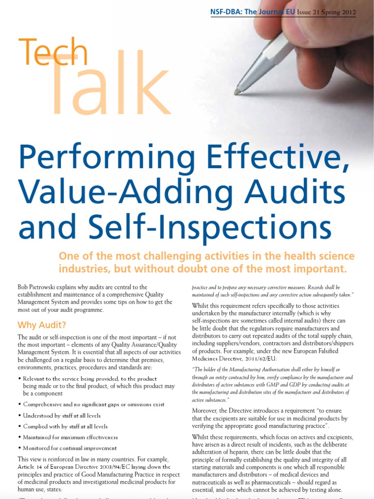 Performing Effective, Value-Adding Audits and Self-Inspections | PDF ...