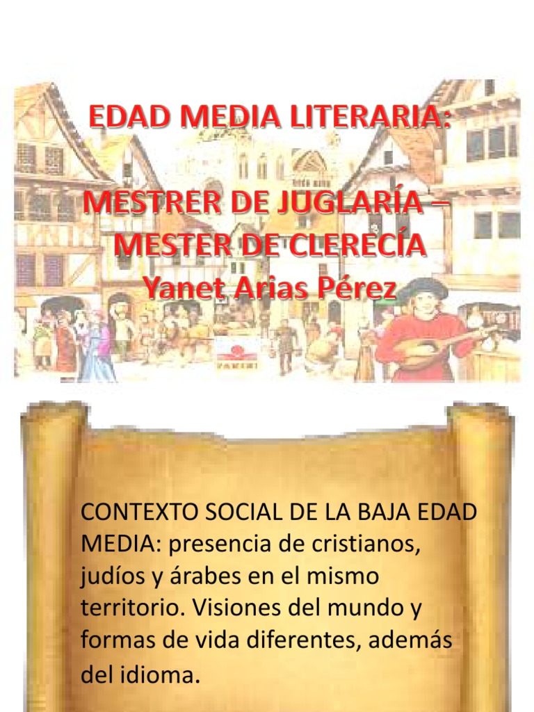 Unidad 6 Mester de Juglaría y Cleresía - Yanet Arias Pérez | PDF ...