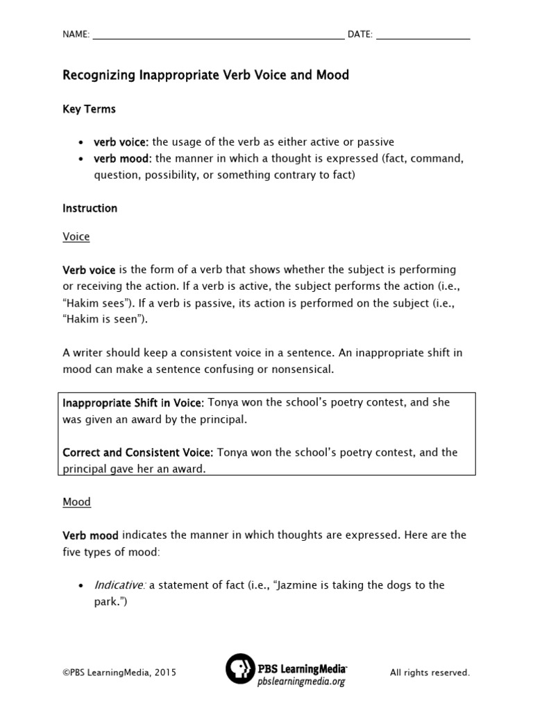 Keith Hayes - PBS Verb Shifts WKST | PDF | Verb | Language Mechanics
