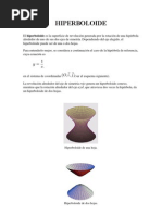 Hiperboloide de Una Hoja | PDF | Elipse | Geometría