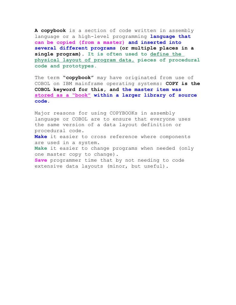 Understanding Copybooks in Programming | PDF | Computers