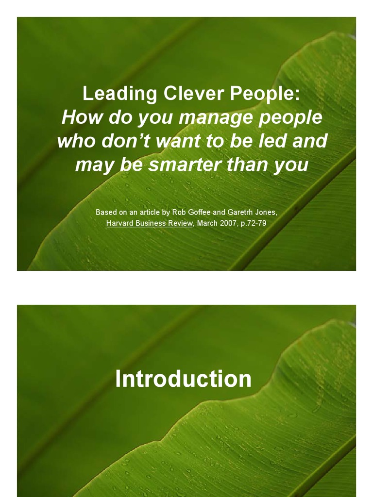 Leading Clever People | Download Free PDF | Expert | Leadership