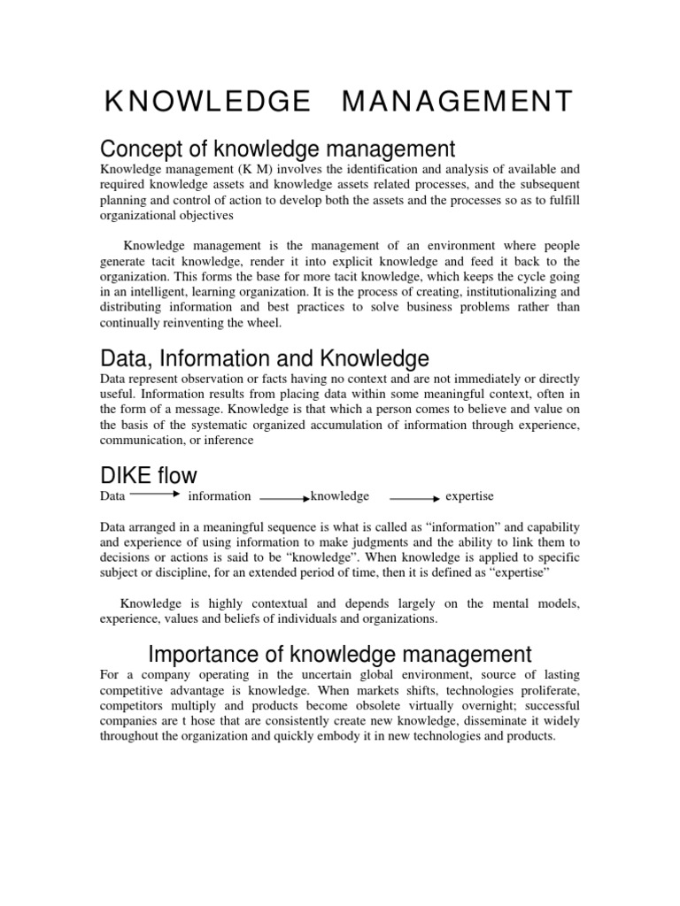 Knowledge Management | PDF | Knowledge Management | Knowledge